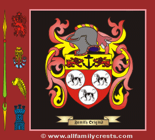 Alen family crest and meaning of the coat of arms for the surname Alen ...